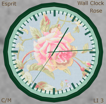 Second Life Marketplace - Esprit CC9 Wall Clock - Rose